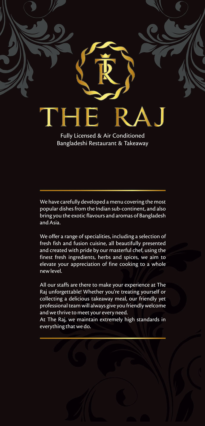 Menu - The Raj Wigan