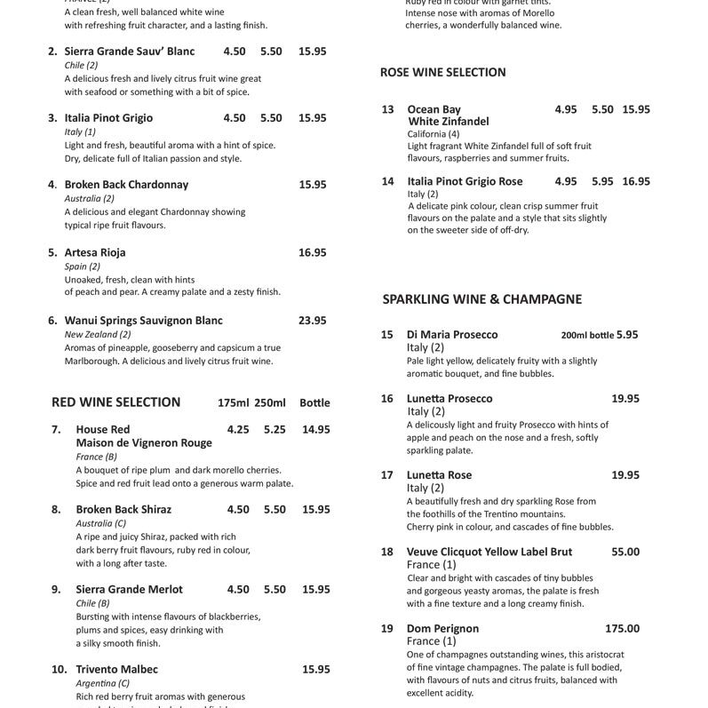 Menu - The Raj Wigan